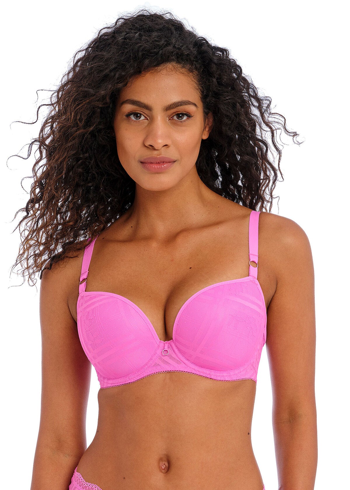 Fatale Underwire Moulded Plunge Bra - Candy Blossom