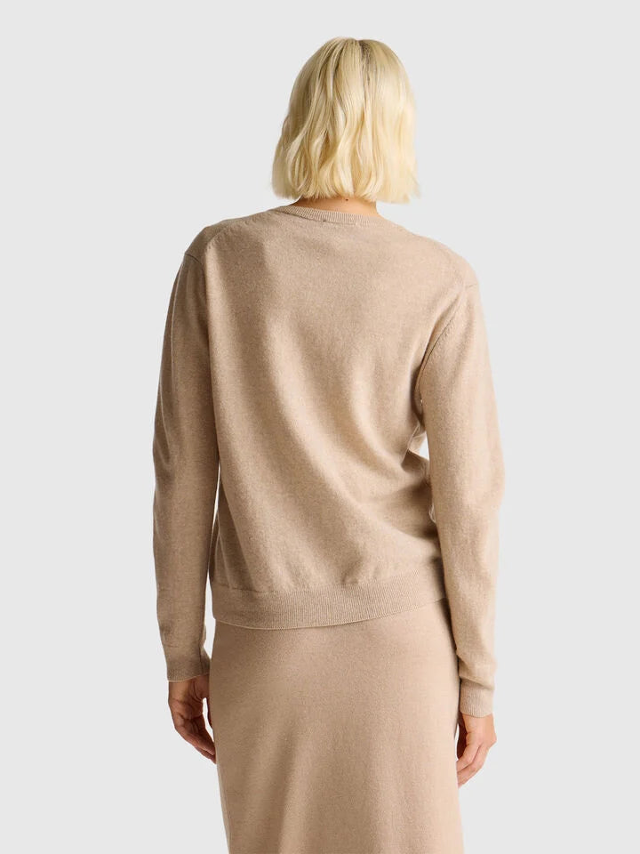 Basic 100Pc Virgin Cardigan - Sand