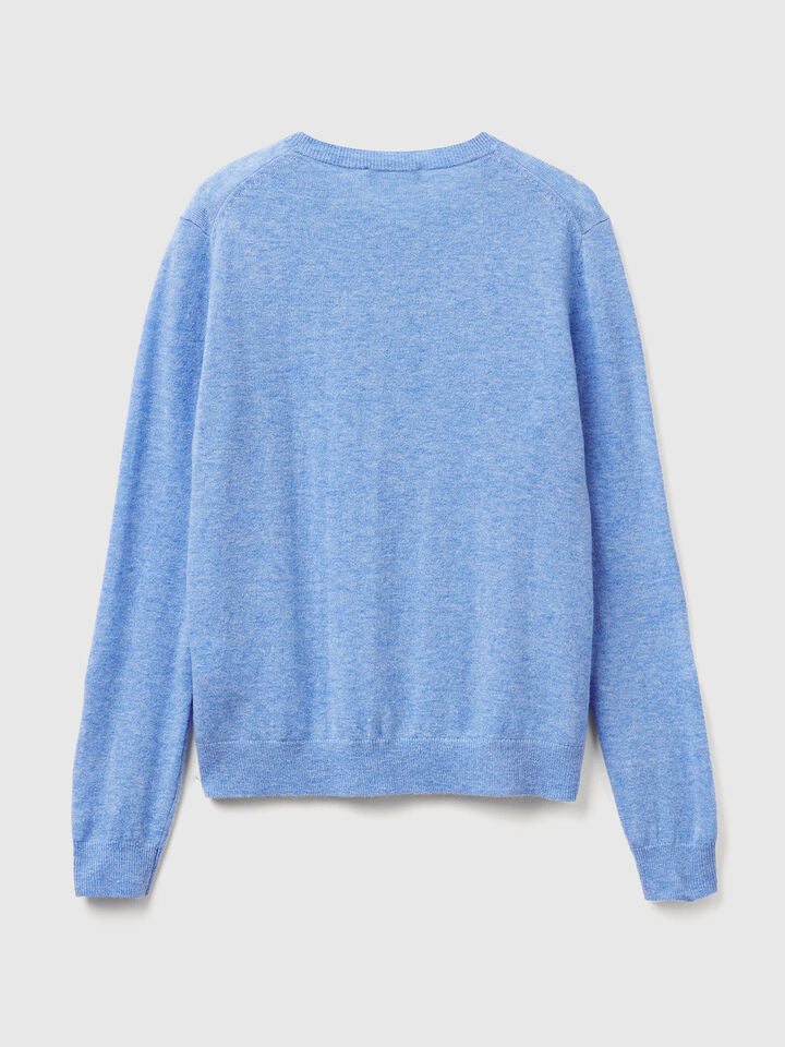 Basic 100Pc Virgin Cardigan - Light Blue