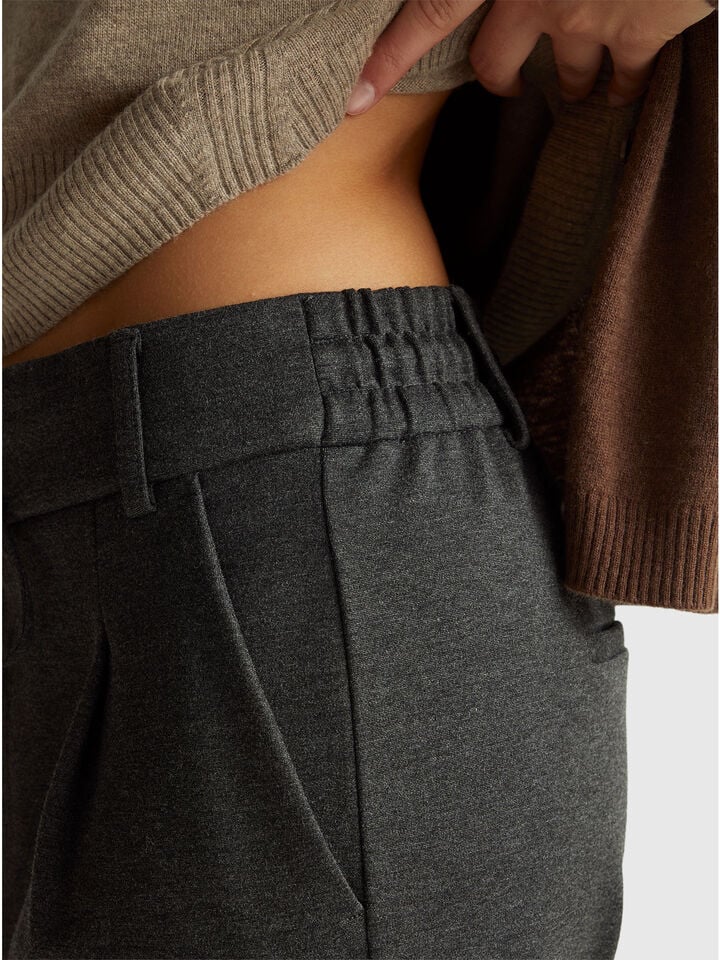 Pleated Cuffed Trouser - Grey