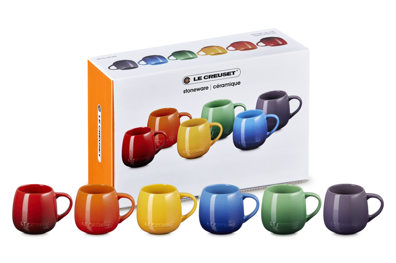 Set of 6 Coupe Mugs 320ml - Rainbow