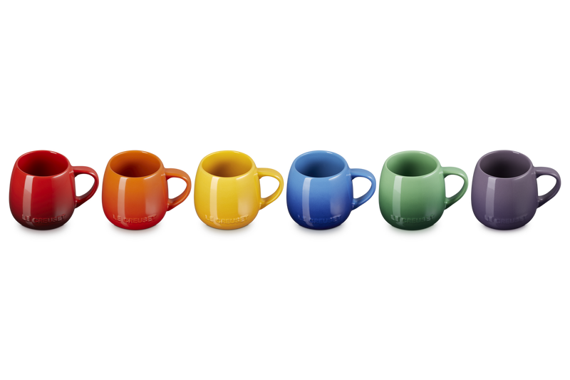 Set of 6 Coupe Mugs 320ml - Rainbow