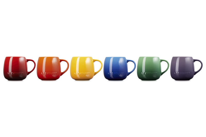 Set of 6 Coupe Mugs 320ml - Rainbow