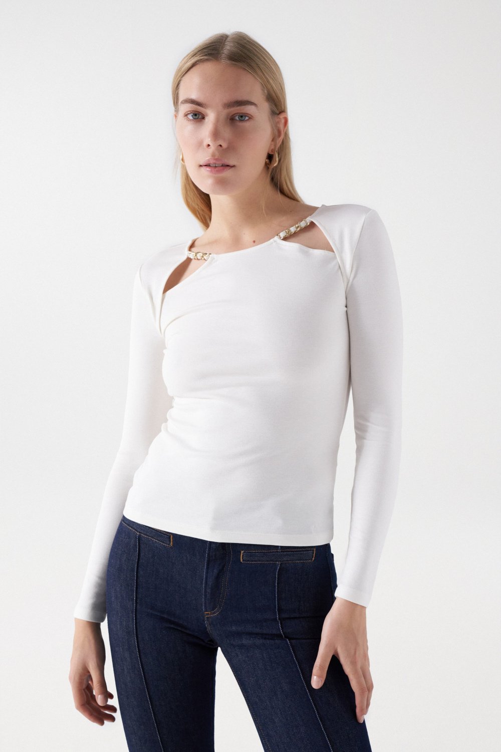 Chain Detail Top - White