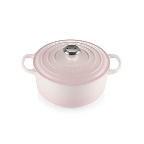 Signature Cast Iron Round Casserole 24cm - Shell Pink