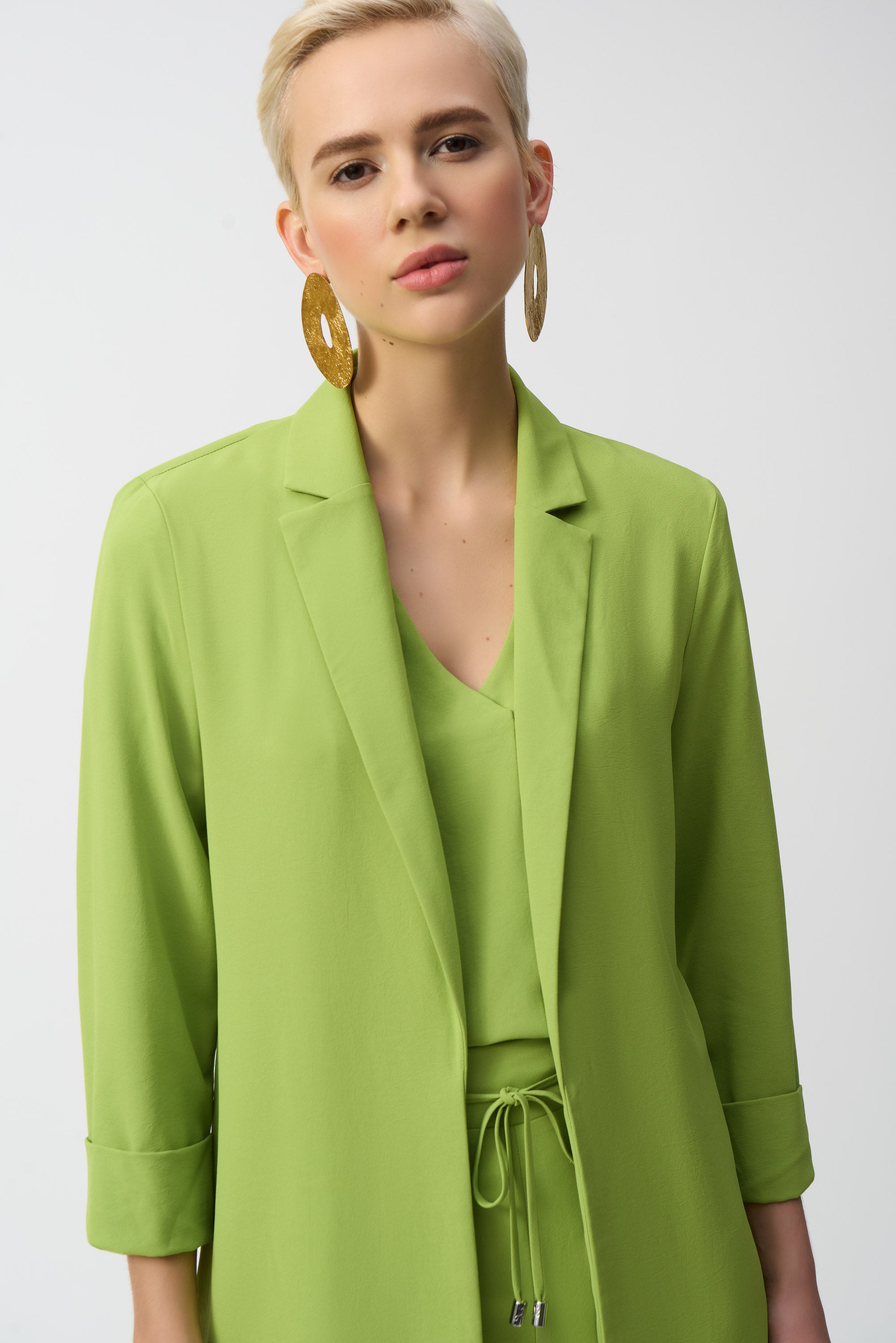 Flowly Notched Blazer - Greenery