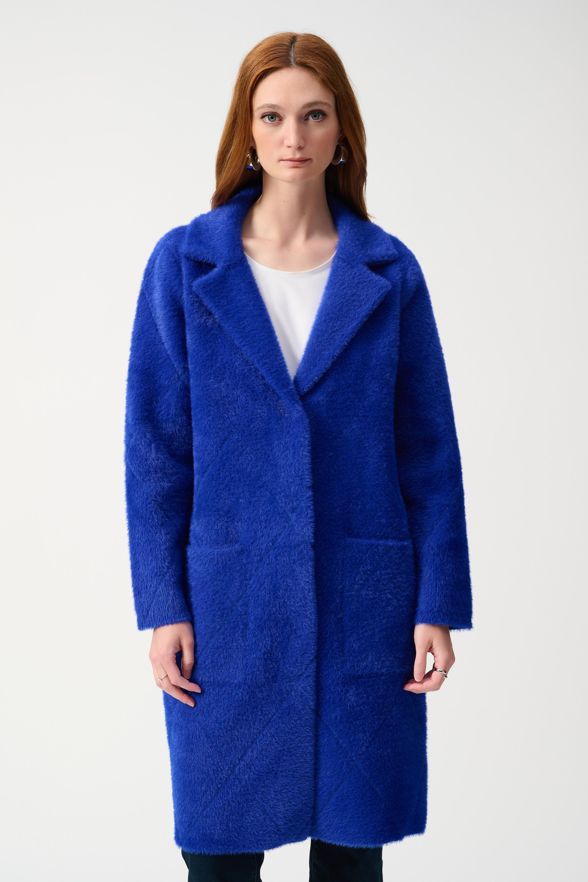 Notched Collar Coat - Royal Sapphire