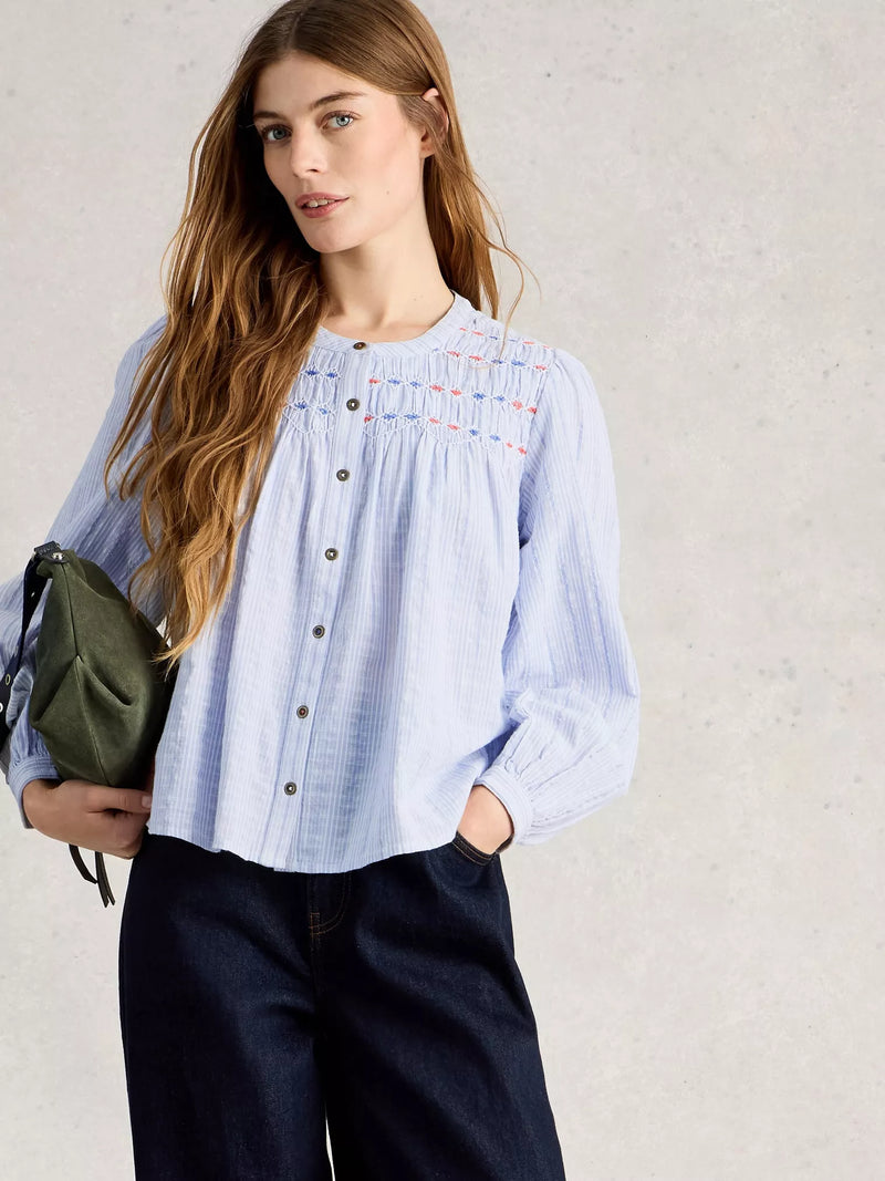 Sammy Smock Top - Blue Multi