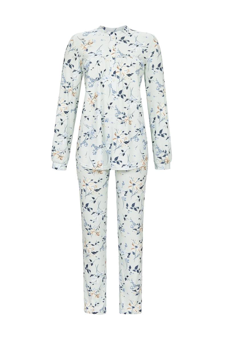 Pyjamas With Floral Design - Fog