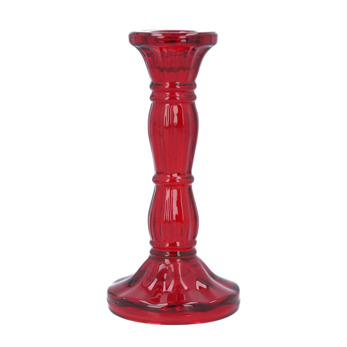 Red Glass Candlestick