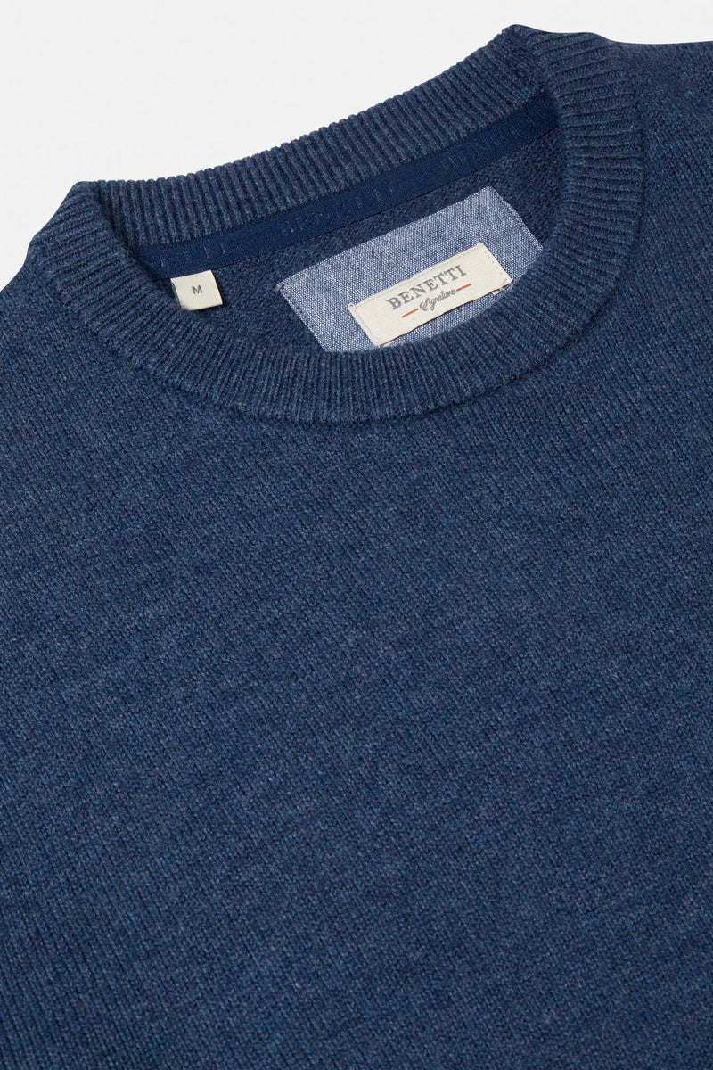 Franco Round Neck Jumper - Indigo