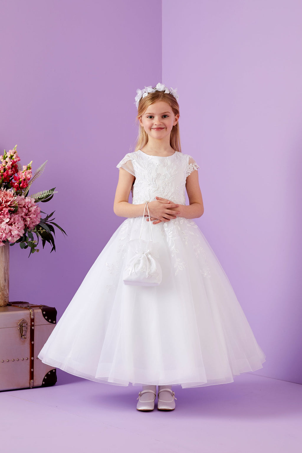 Elsie Communion Dress - White