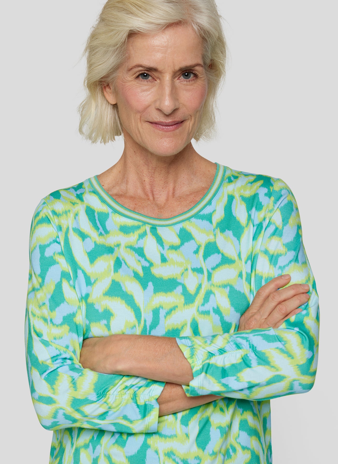 Flow Motion Print T-Shirt - Emerald