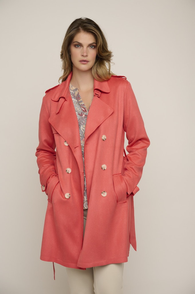 Kyona Trenchcoat - Coral