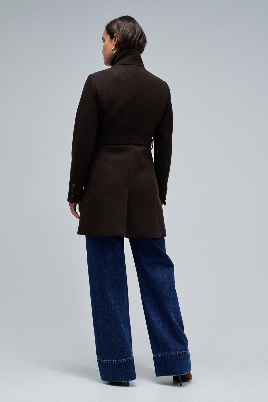 Belted Wool Coat - Brown