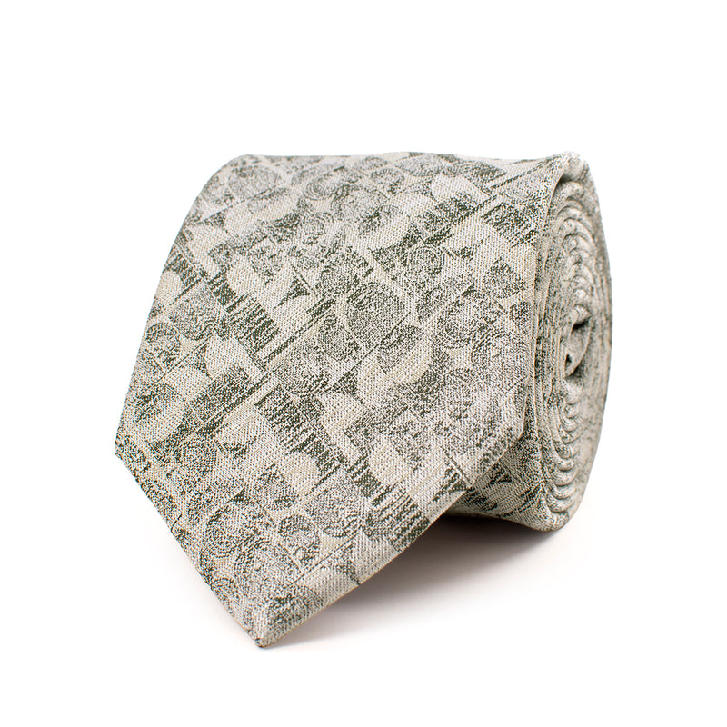 Geo Design Silk Tie - Green