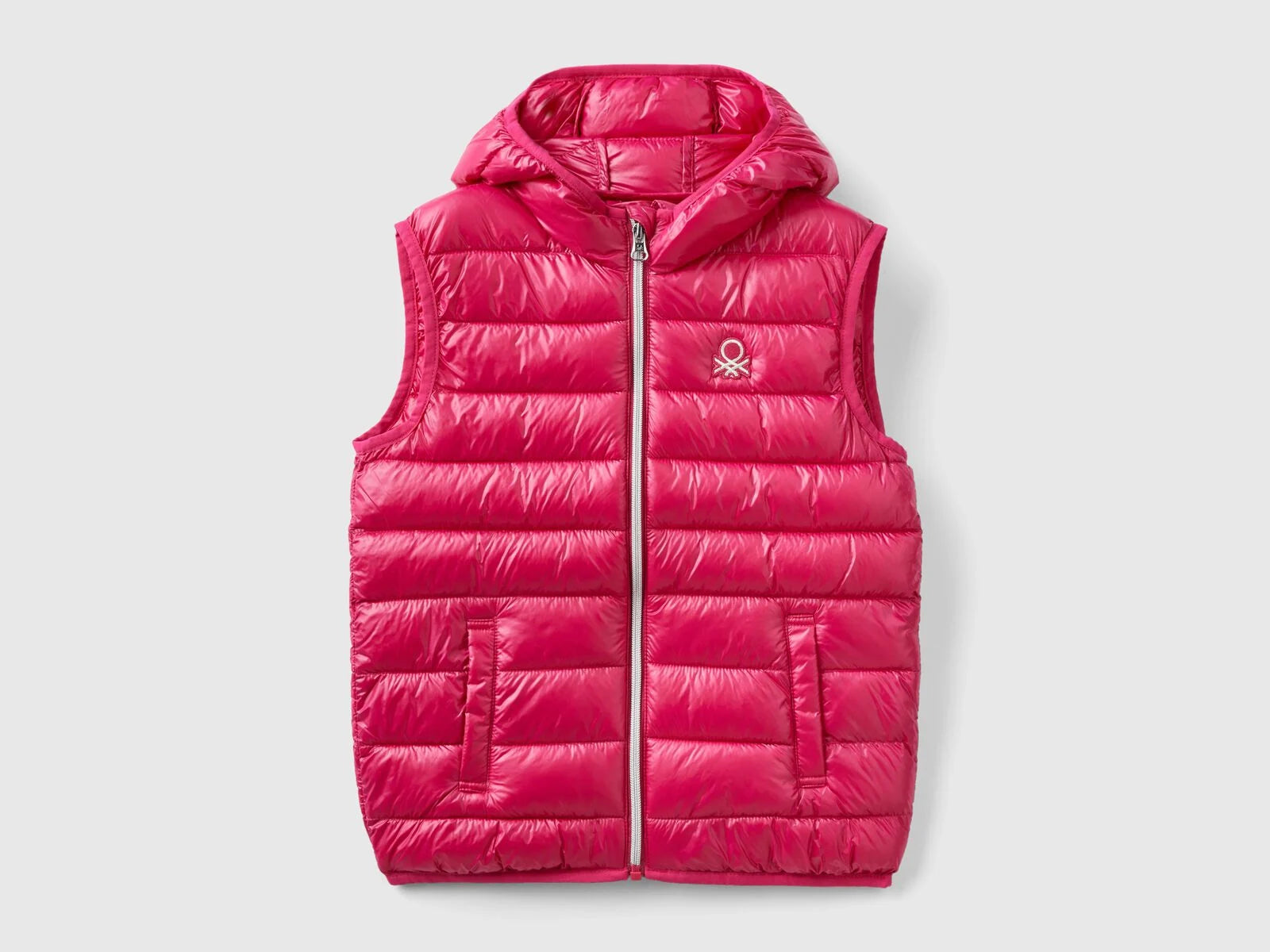 Girls Hooded Gilet - Magenta
