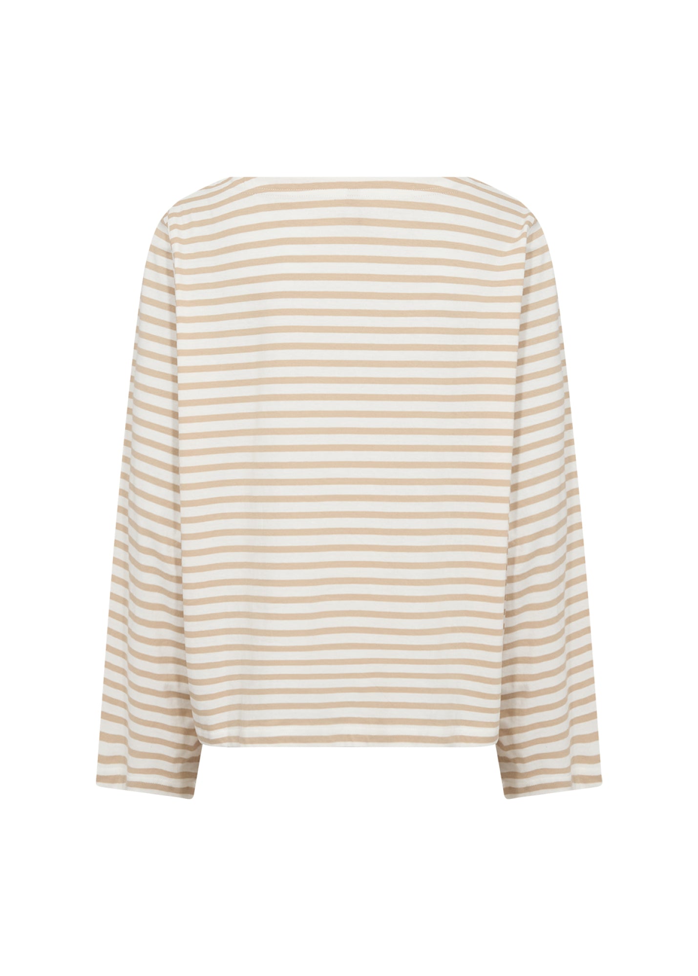 Bri 1 Stripe Boat Neck Shirt - Sand Combi