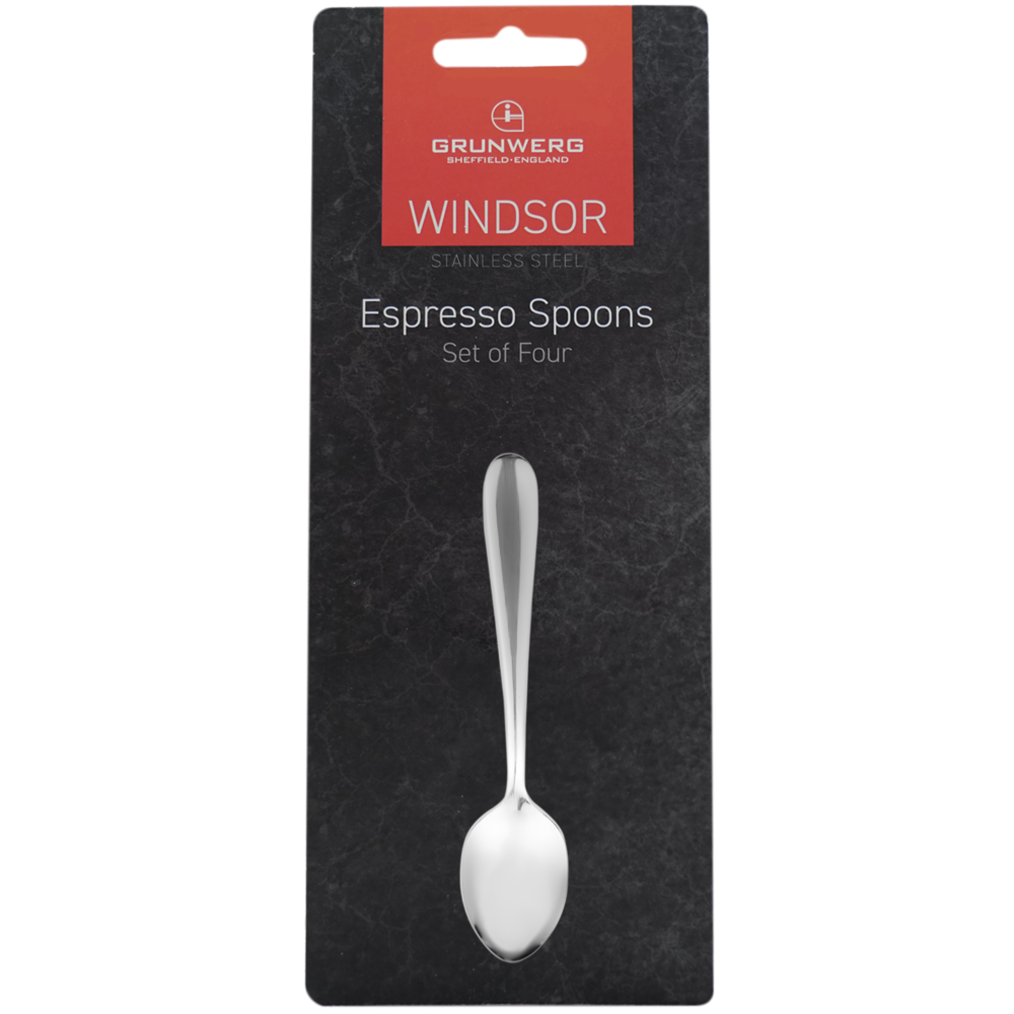 Set 4 Espresso Spoons Windsor Carded