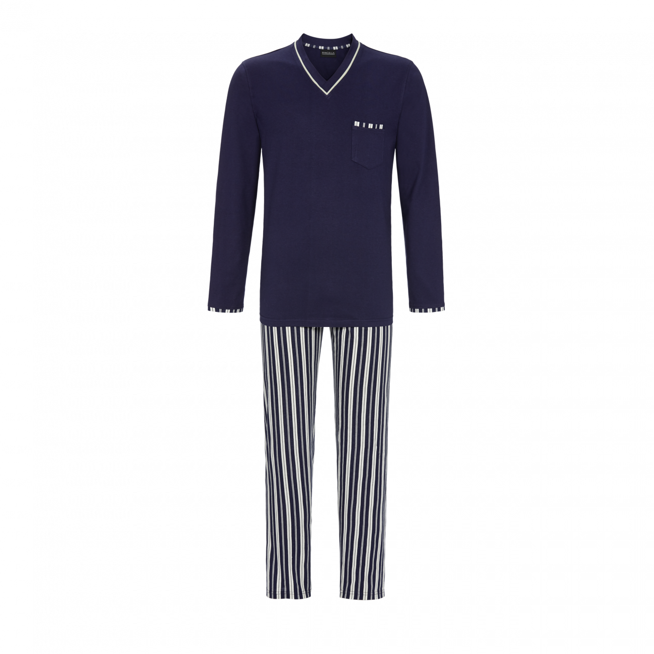 V Neck Pyjama - Marine