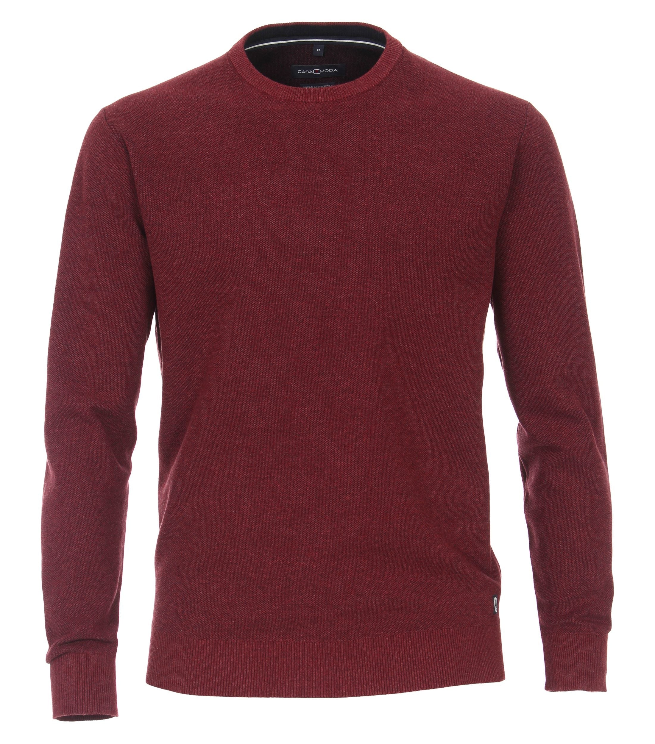 Patterned Crew Neck Jumper - Red