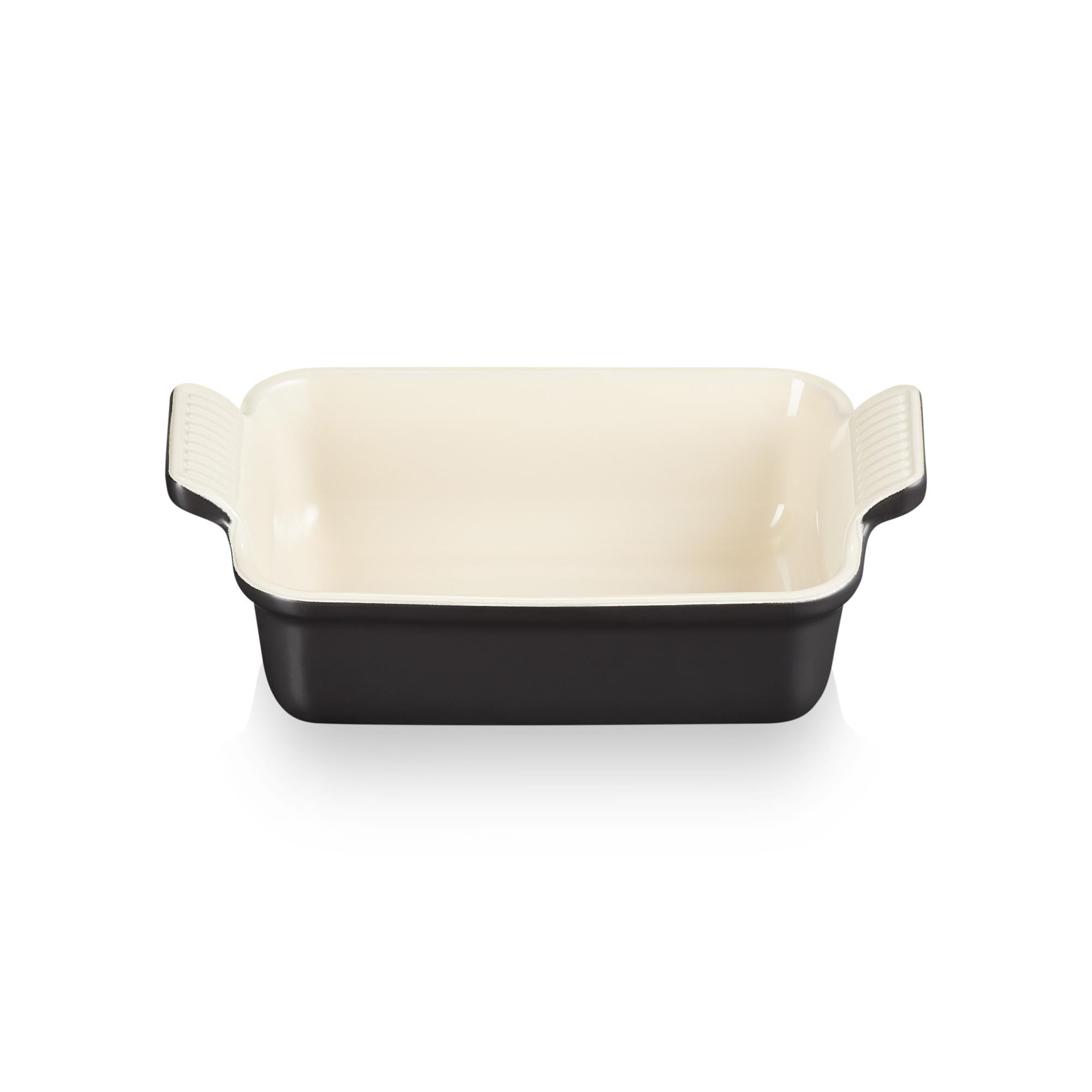 Deep Stoneware Rectangular Dish 19cm - Satin Black
