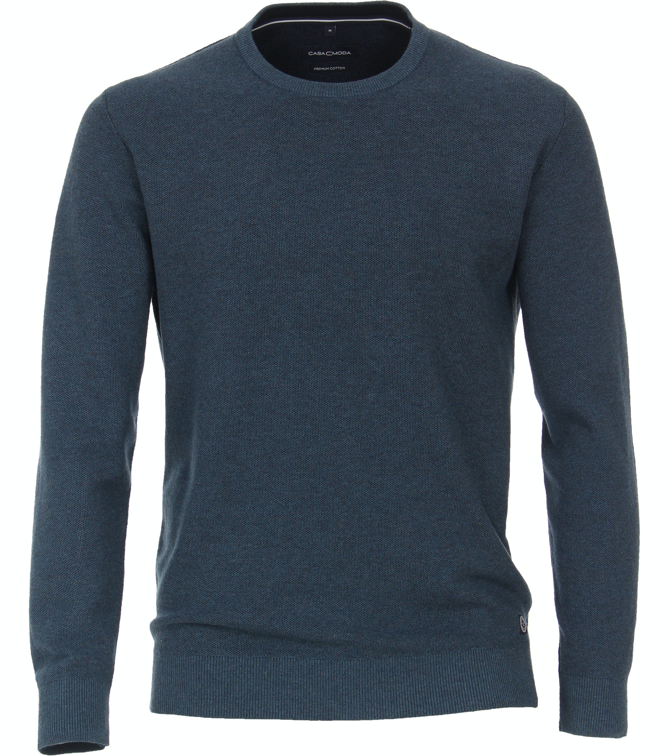 Patterned Crew Neck Jumper - Moroccan Blue